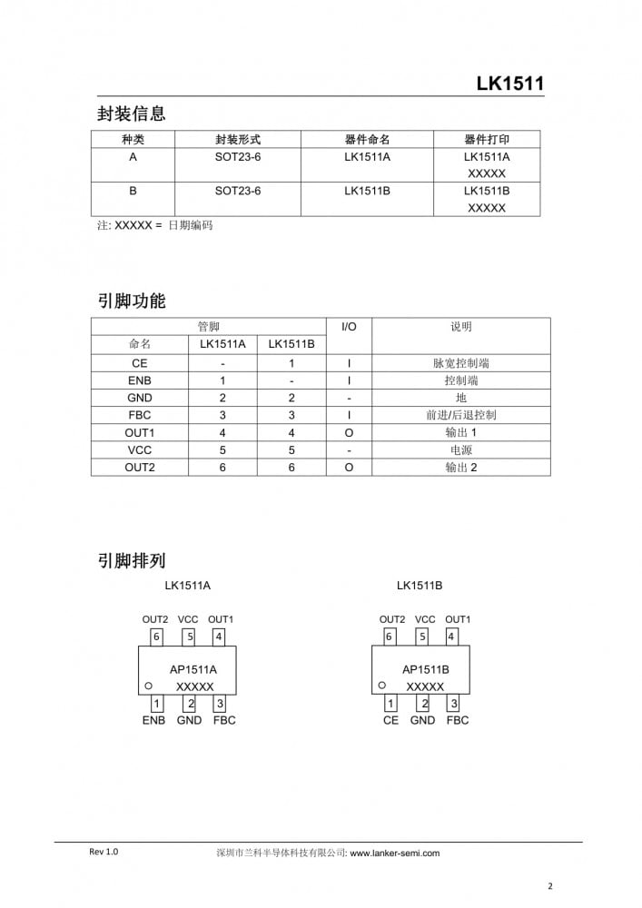 LK1511B datasheet page 2