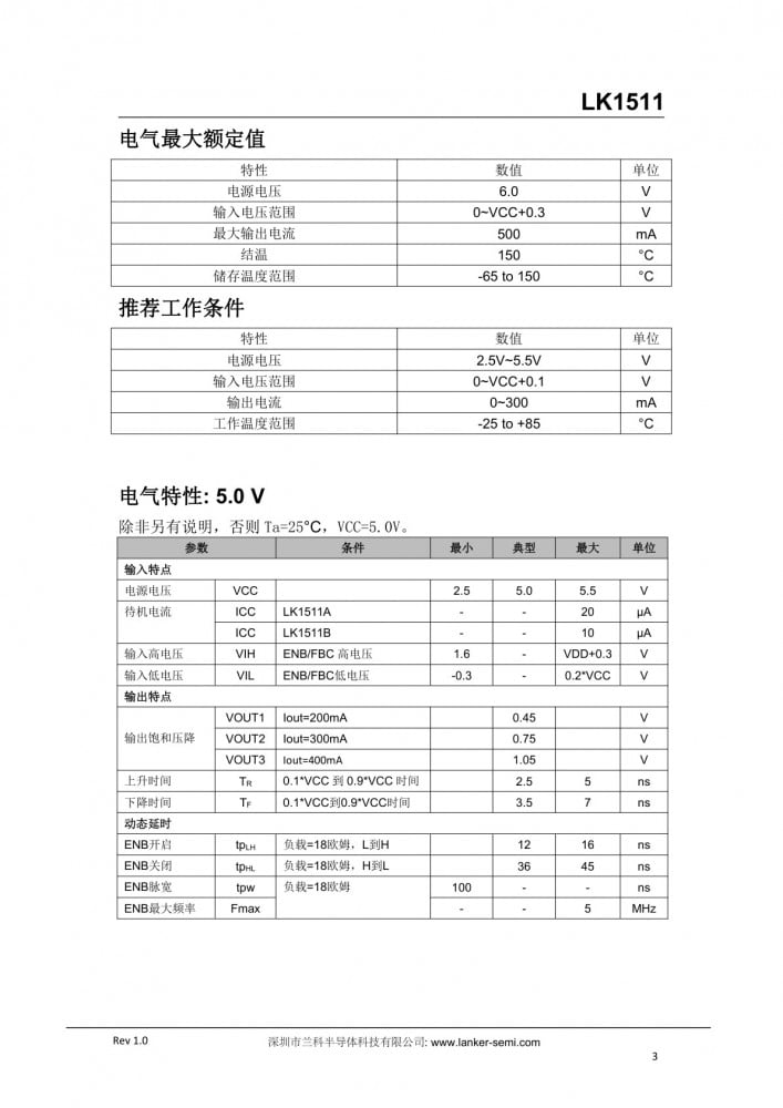 LK1511B datasheet page 3