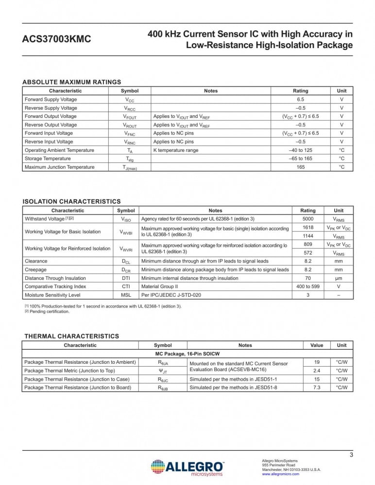 ACS37003 datasheet page 3
