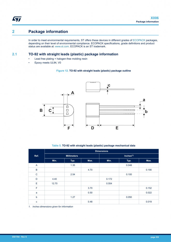 X006 SCR datasheet page 5