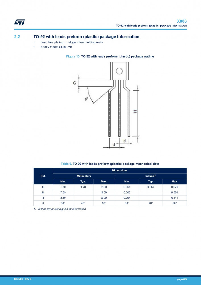 X006 SCR datasheet page 6