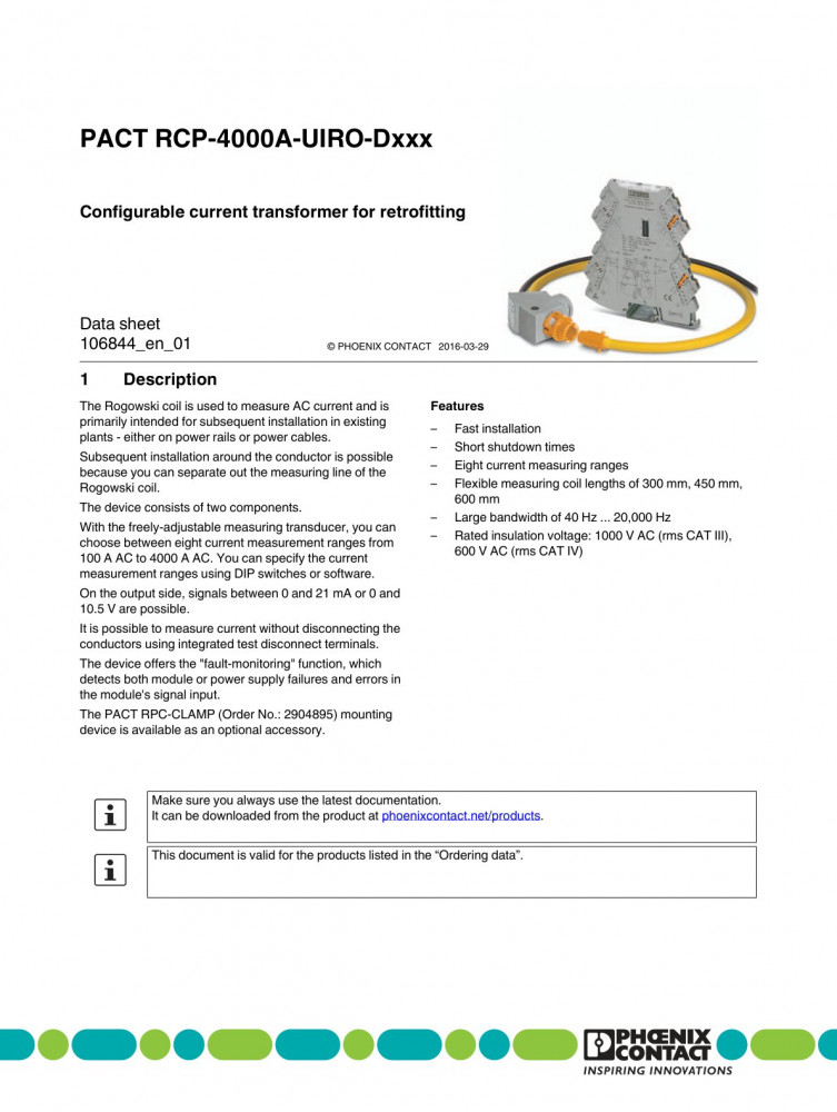 Phoenix Contact 2906231 technical document page 1