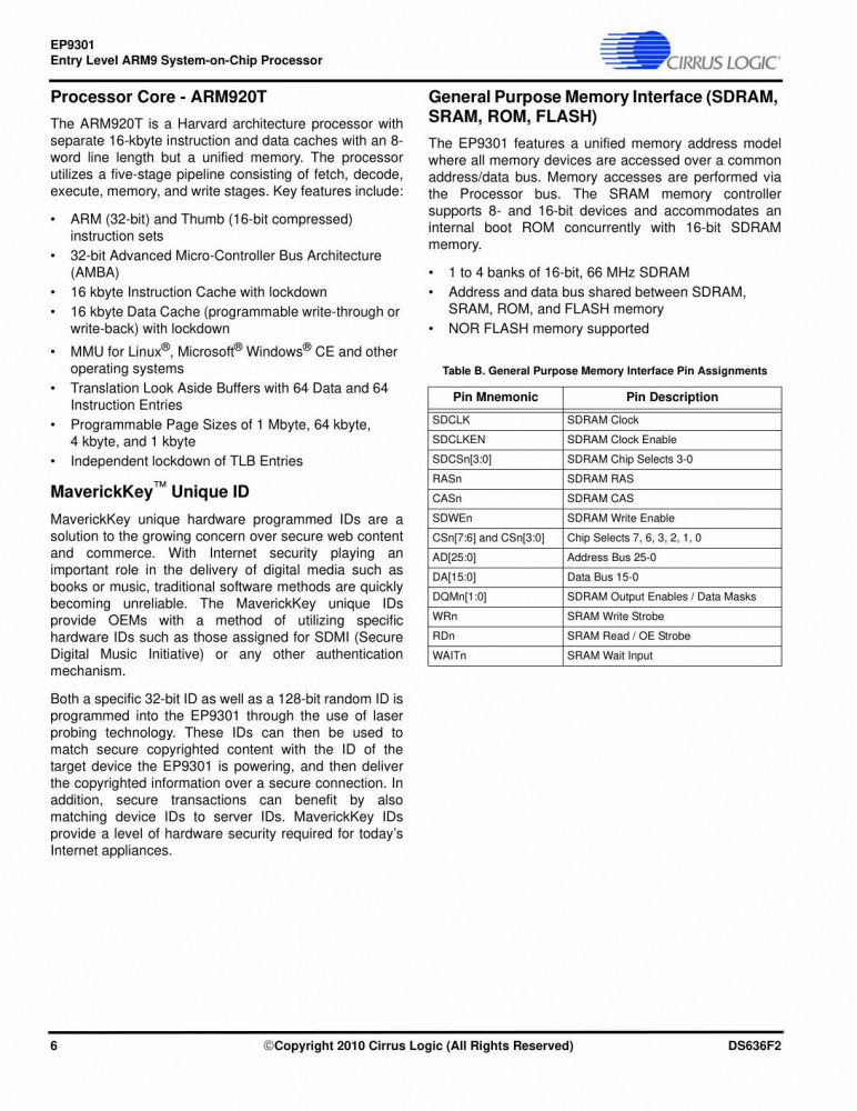 EP9301 datasheet page 6