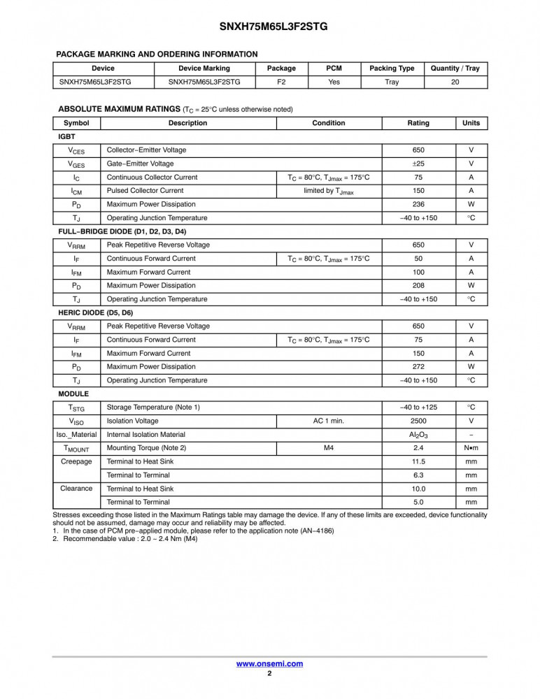 SNXH75M65L3F2STG datasheet page 2