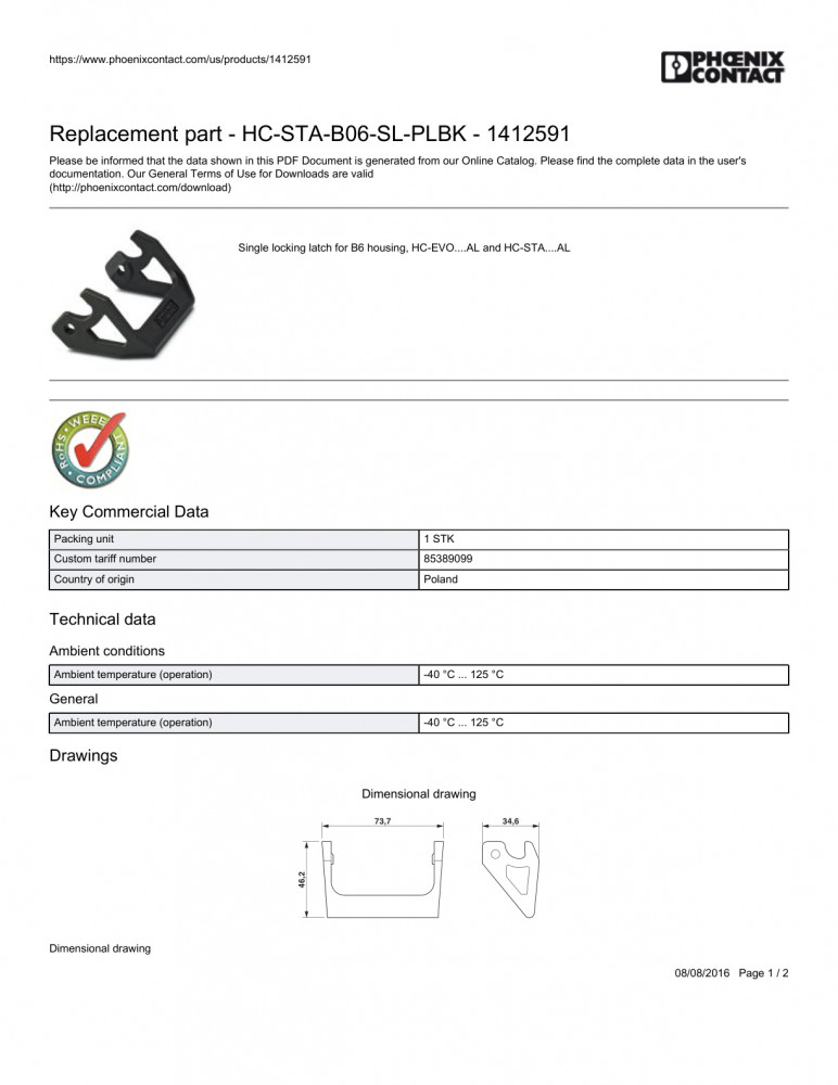Phoenix Contact 1412591 product document image 1