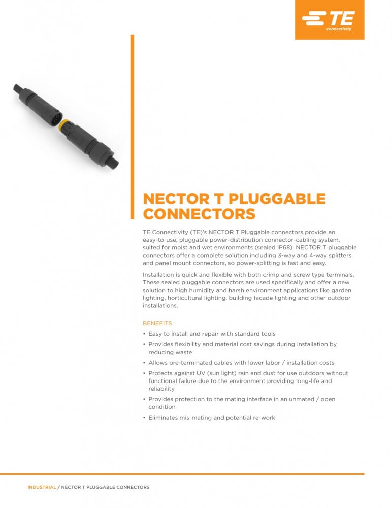 NECTOR T connector documentation page 1