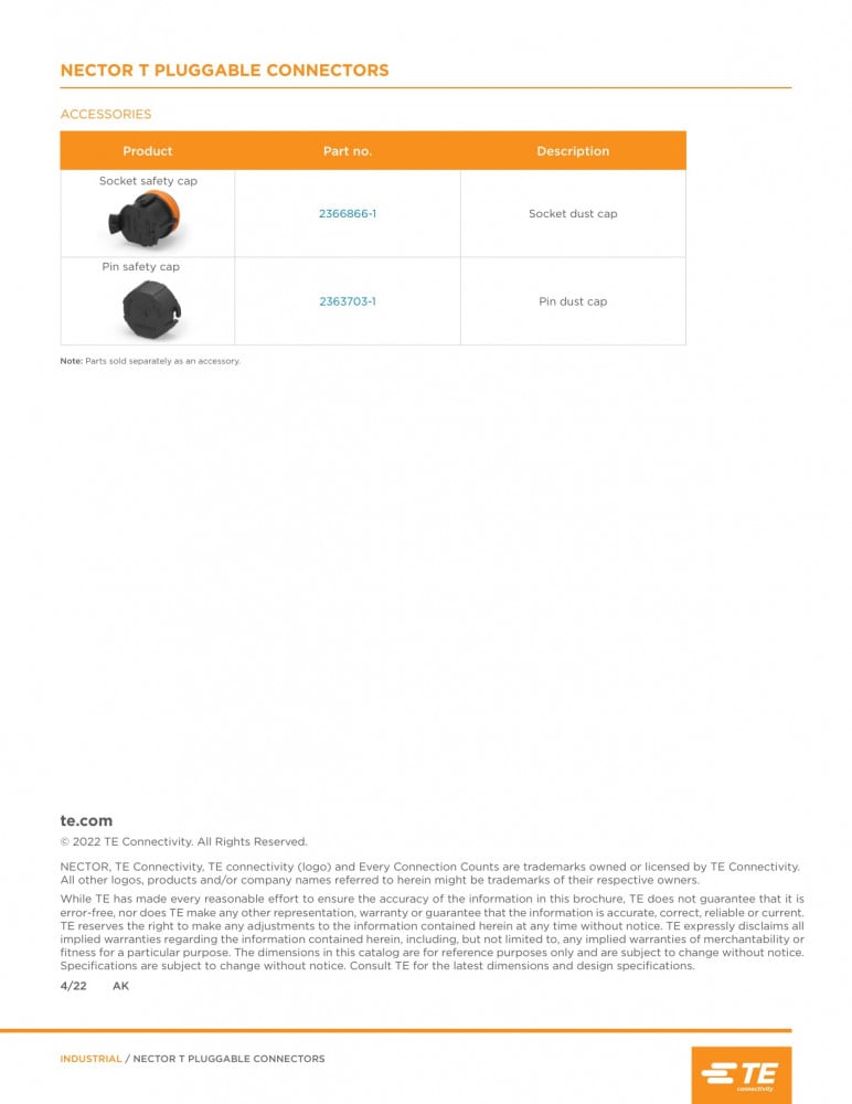NECTOR T connector documentation page 4