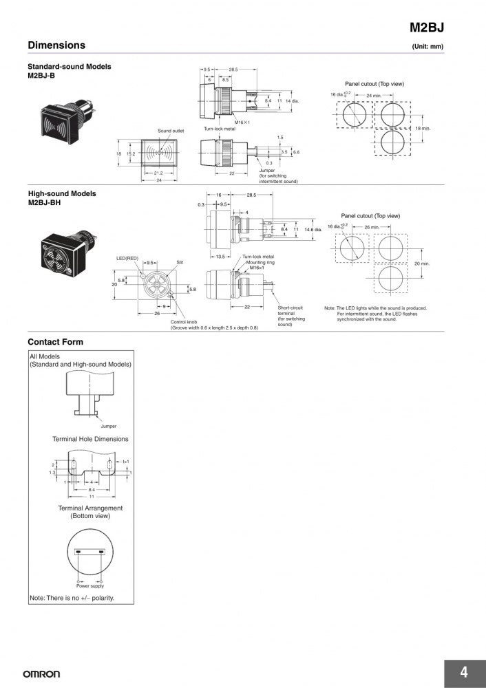 OMRON M2BJ series datasheet page 4