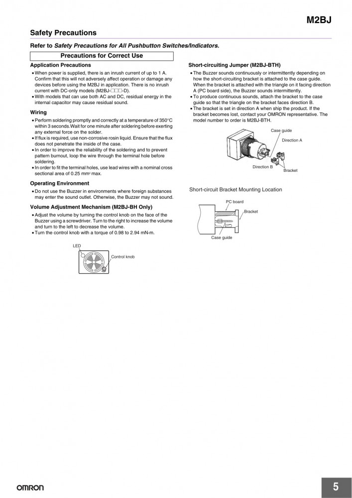 OMRON M2BJ series datasheet page 5