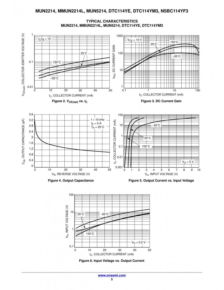 MUN5214T1G datasheet page 5