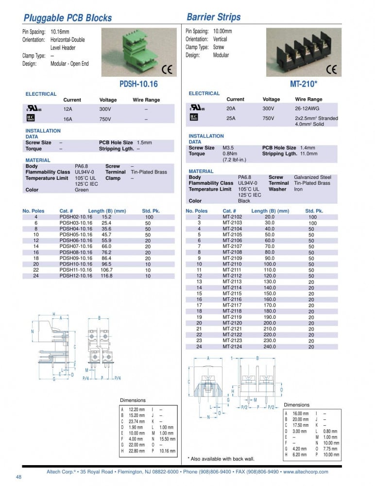 Altech MT-2113 technical document page