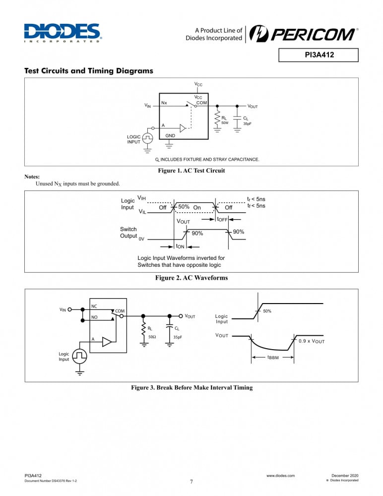 PI3A412ZHEX datasheet page 7
