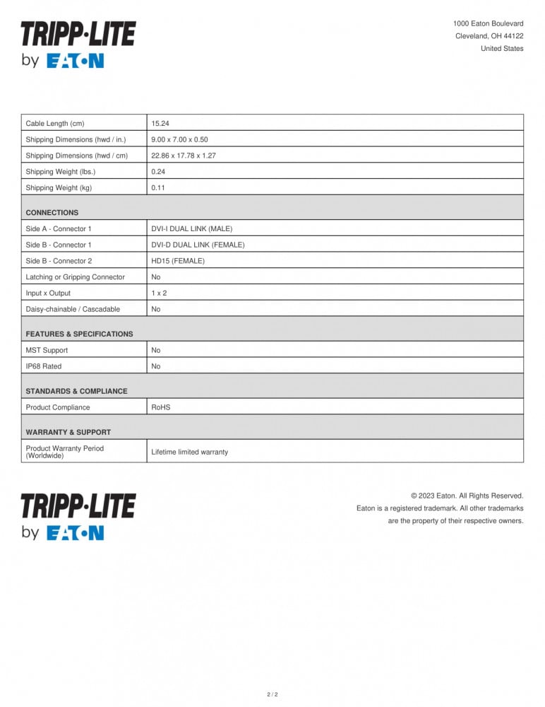 P564-06N-DV technical document page 2