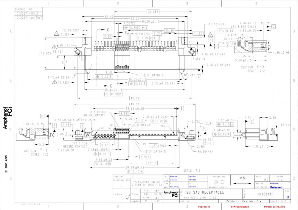 Amphenol 10123371 drawing sheet 1
