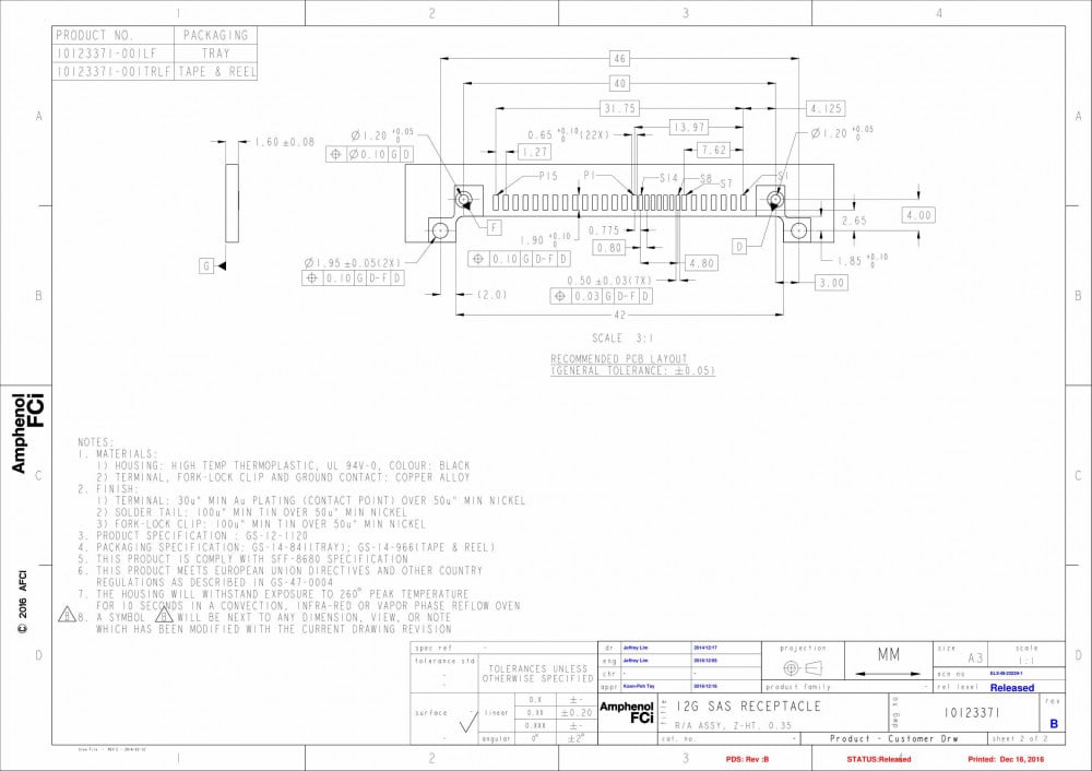 Amphenol 10123371 drawing sheet 2