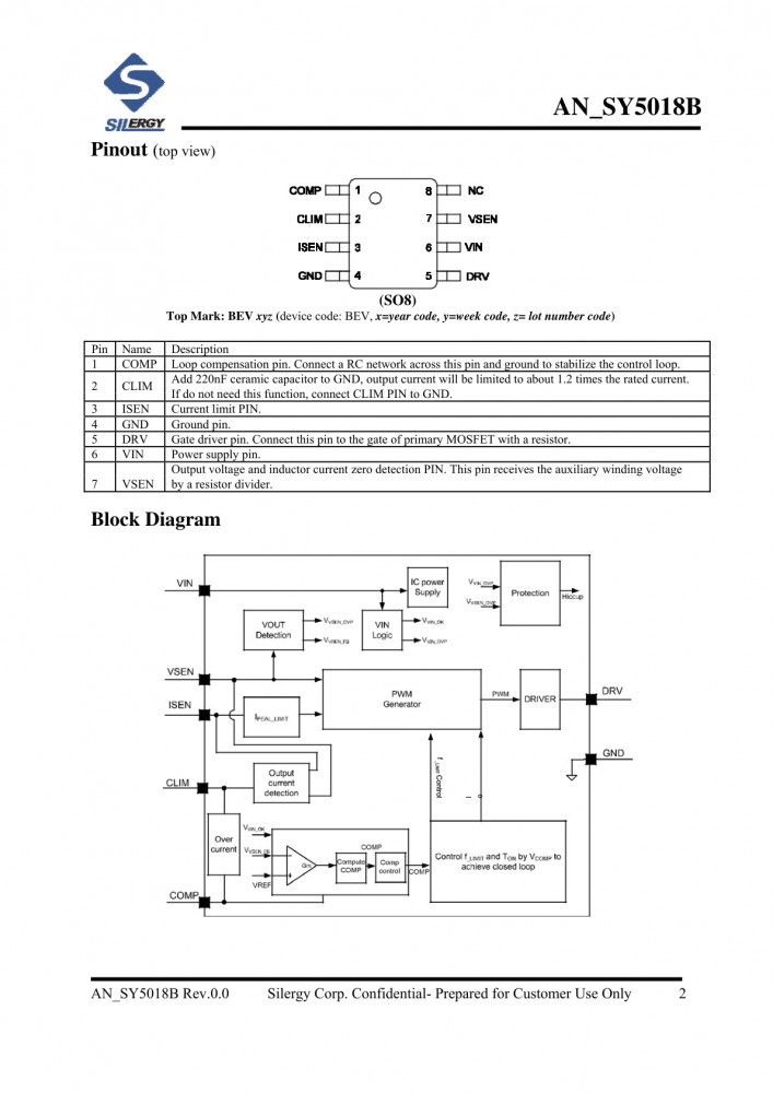SY5018B datasheet page 2