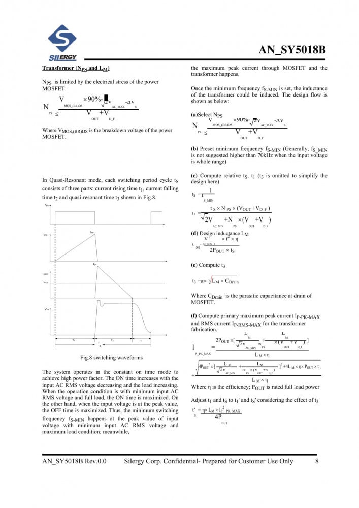 SY5018B datasheet page 8