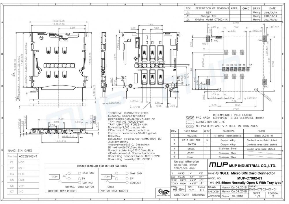 MUP C7902-01 technical document page