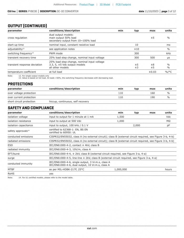 CUI PYBE30 series datasheet page 3