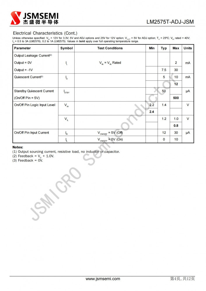 LM2575T-ADJ-JSM datasheet page 4