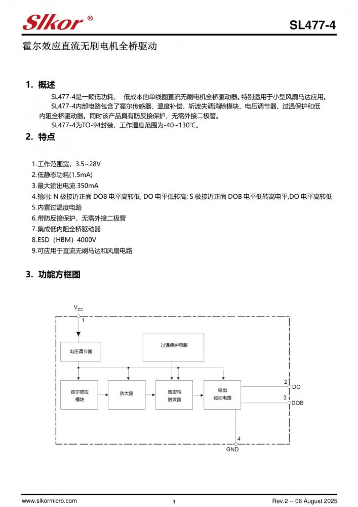 SL477-4 datasheet page 1