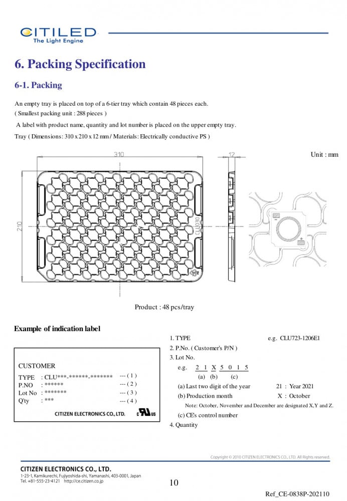 CITILED datasheet page 10