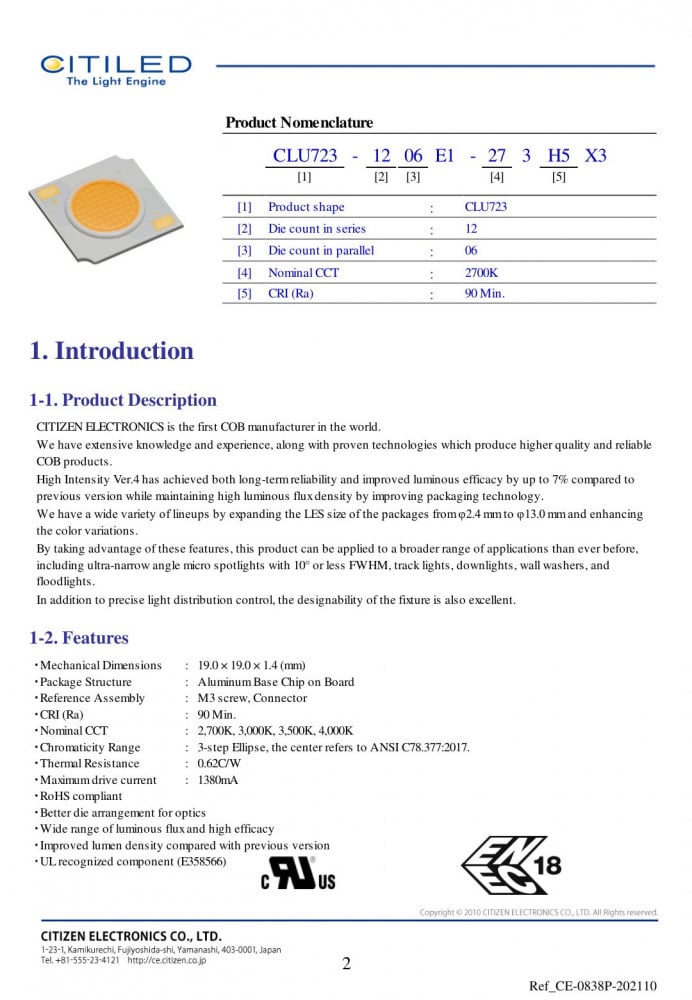 CITILED datasheet page 2