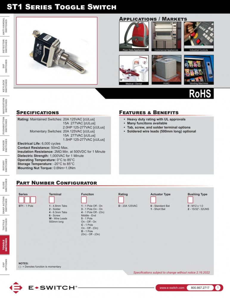 ST165D00 datasheet page 1