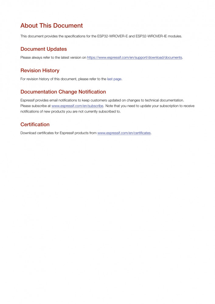 ESP32-WROVER-E datasheet page 2
