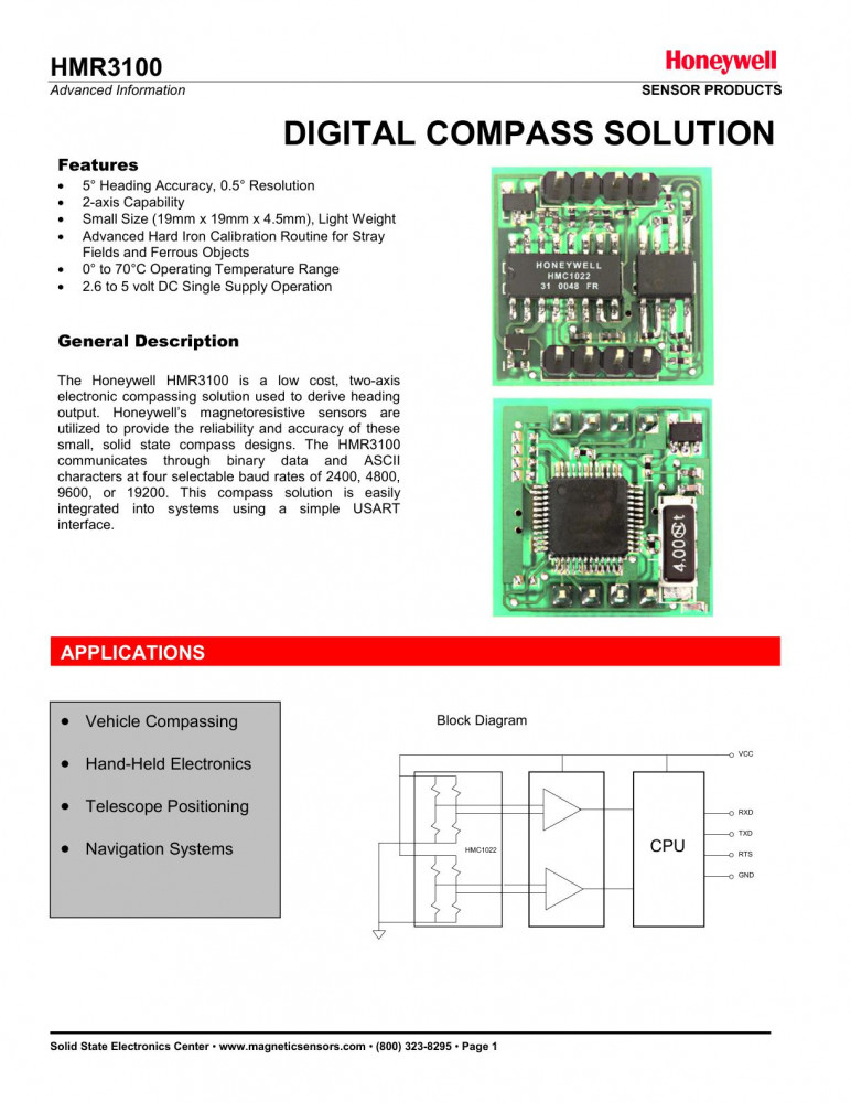 HMR3100 document page 1