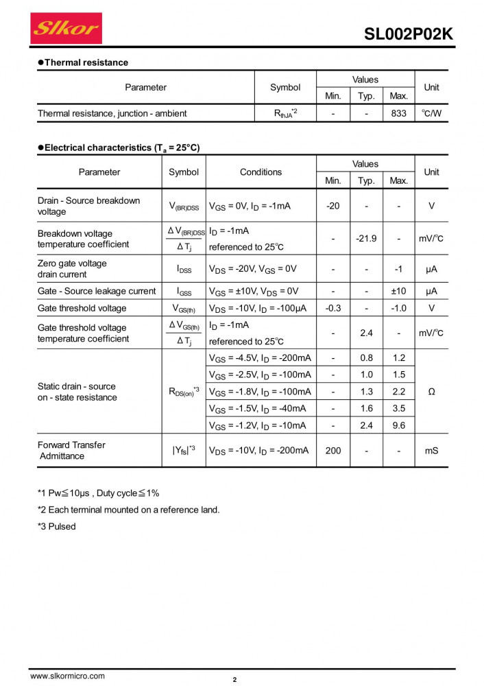 SL002P02K datasheet page 2