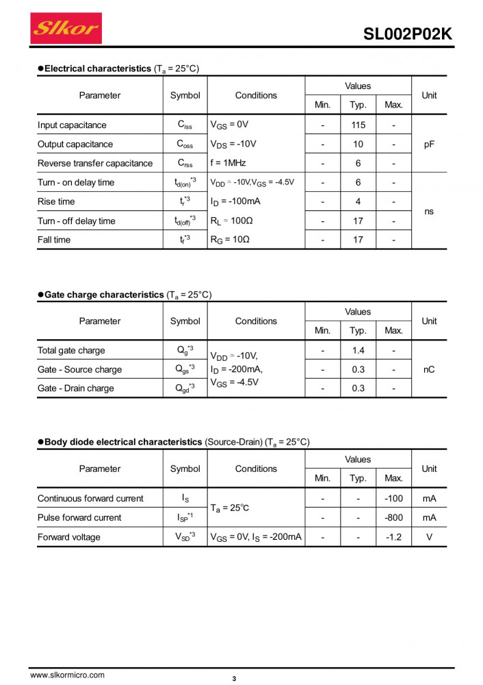 SL002P02K datasheet page 3