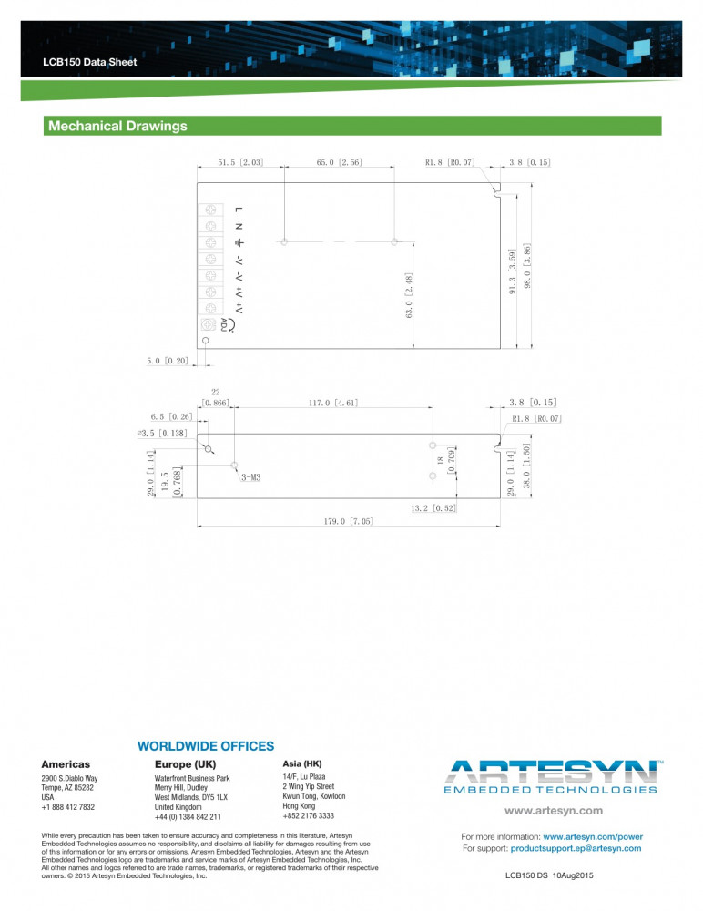 Artesyn LCB150W datasheet page 3