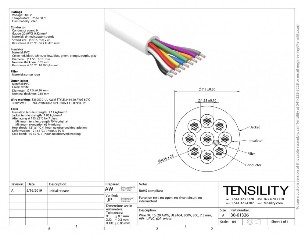 Tensility International 30-01326 product drawing preview
