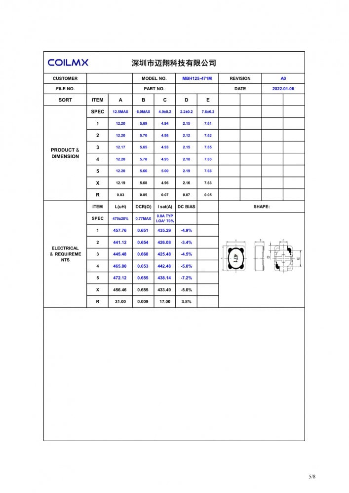 MBH125-471M specification page 5