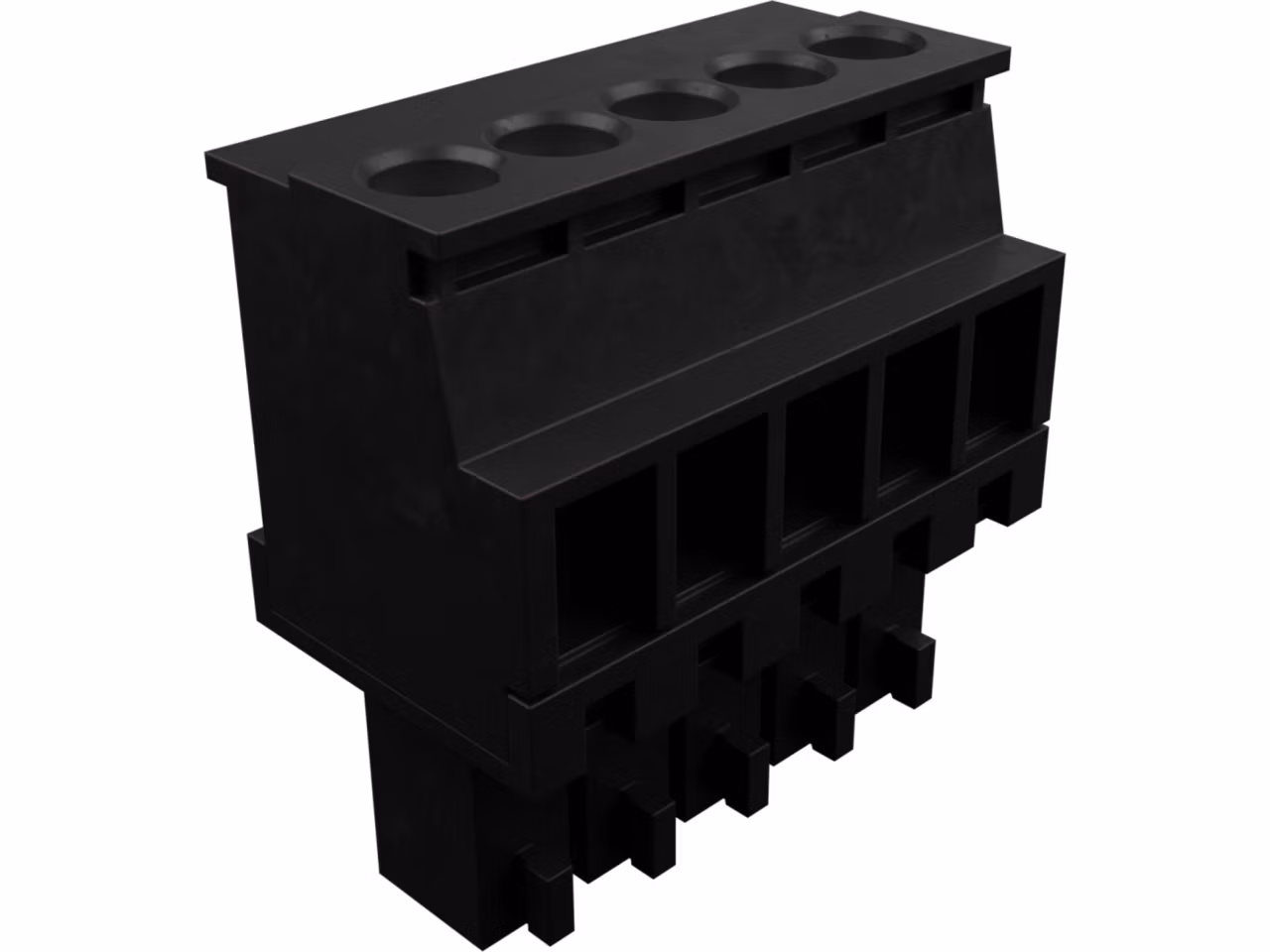 3.50mm Pitch Eurostyle Vertical Plug, with Reverse Imprinting, Front Wire Entry, Gold (Au) Plated, Black, 5 Circuits for sale