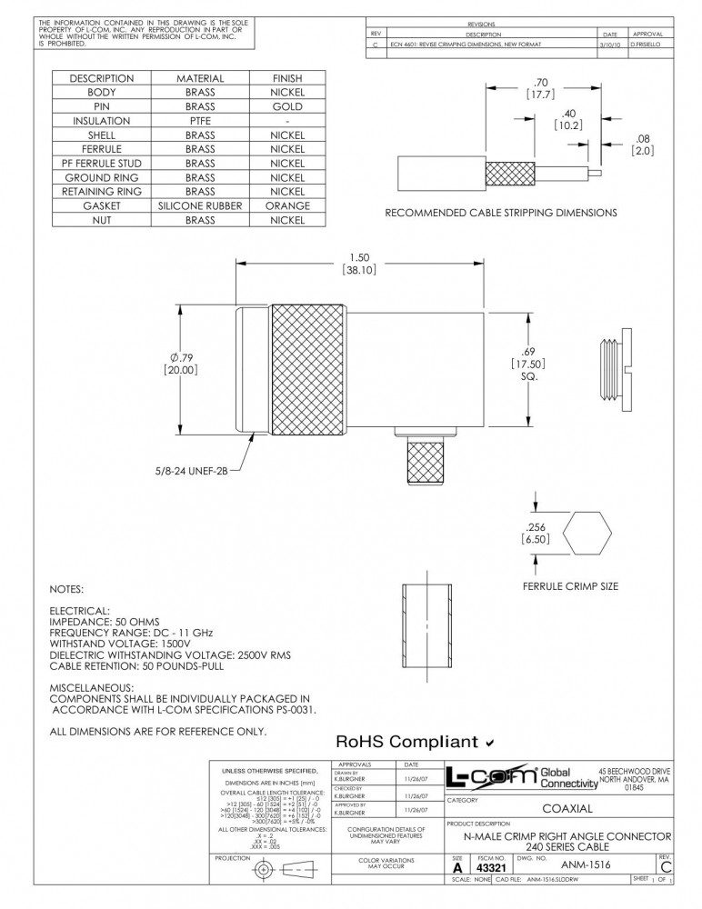 L-com ANM-1516 technical drawing preview