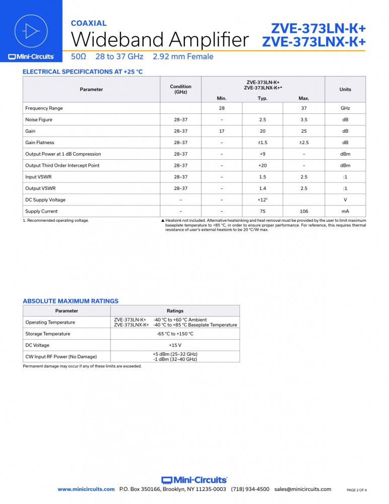 ZVE-373LN-K+ technical document page 2