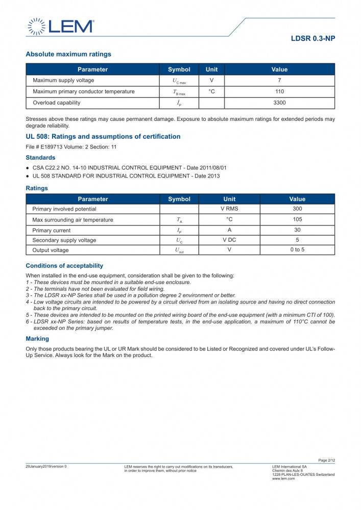 LDSR 0.3-NP datasheet page 2