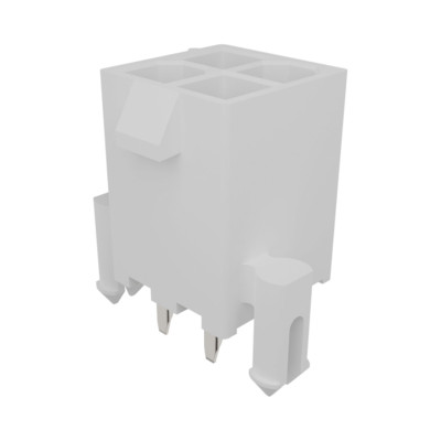 Mini-Fit Jr. Vertical Header, 4.20mm Pitch, Dual Row, 4 Circuits, with Snap-in Plastic Peg PCB Lock, PA Polyamide Nylon 6/6 94V-0, Matte Tin, Natural for sale
