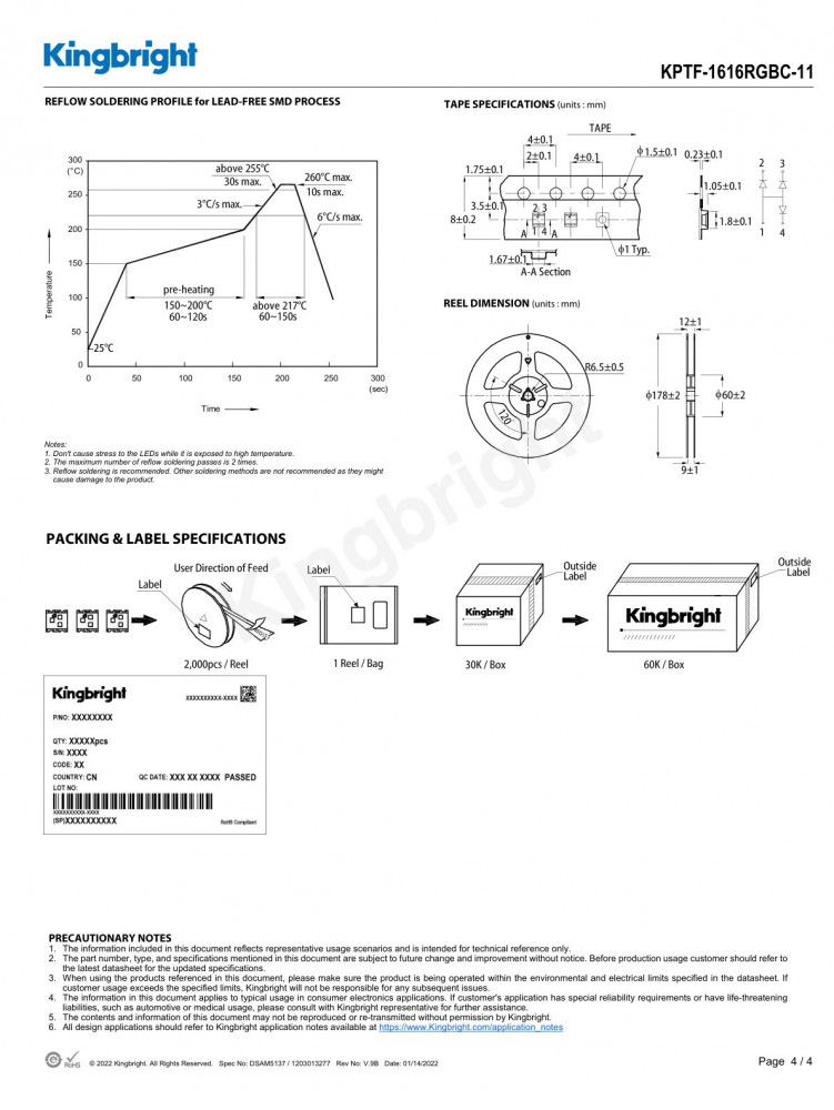 KPTF-1616RGBC-11 datasheet page 4