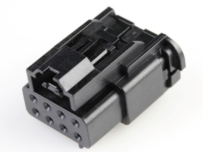 QSFP-DD Cage Assembly, 1-by-5, SAN Fin Heat Sink, Spring Fingers, One Rear Leg, with Press-Fit Pins, Robust