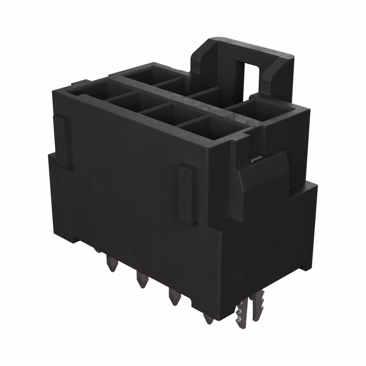Ultra-Fit Vertical Header, 3.50mm Pitch, Dual Row, 8 Circuits, with Solder Clips, Tin (Sn) Plating, Black, Glow-Wire Capable, Tray for sale