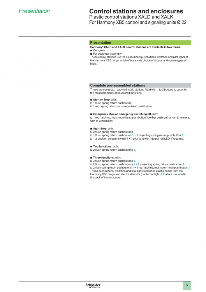 Schneider Harmony documentation page 7