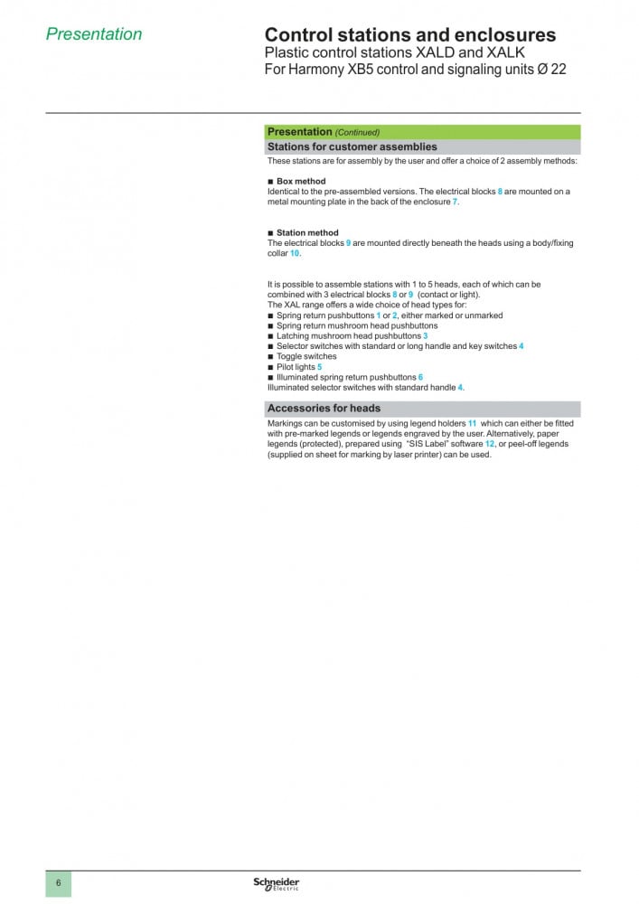 Schneider Harmony documentation page 8