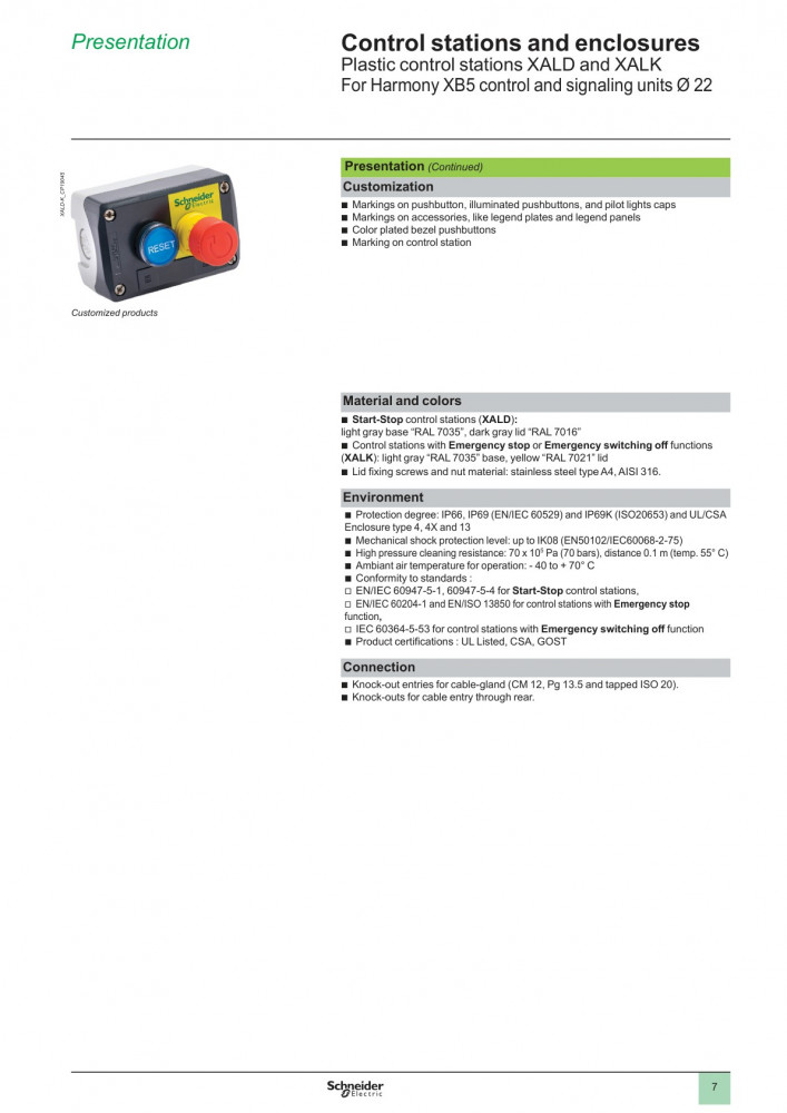Schneider Harmony documentation page 9