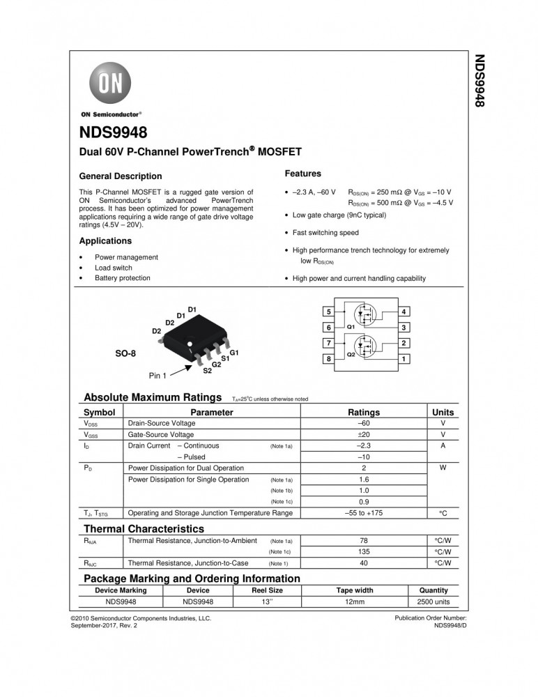 NDS9948 datasheet page 1