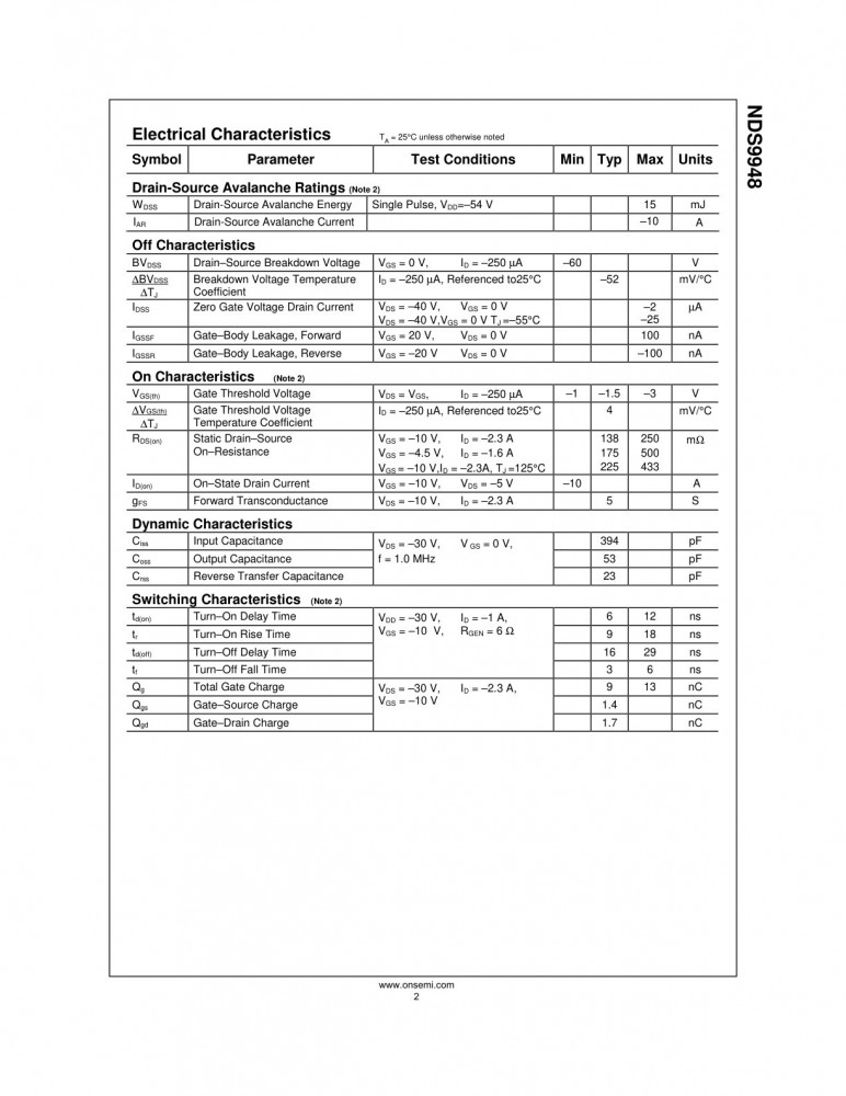 NDS9948 datasheet page 2