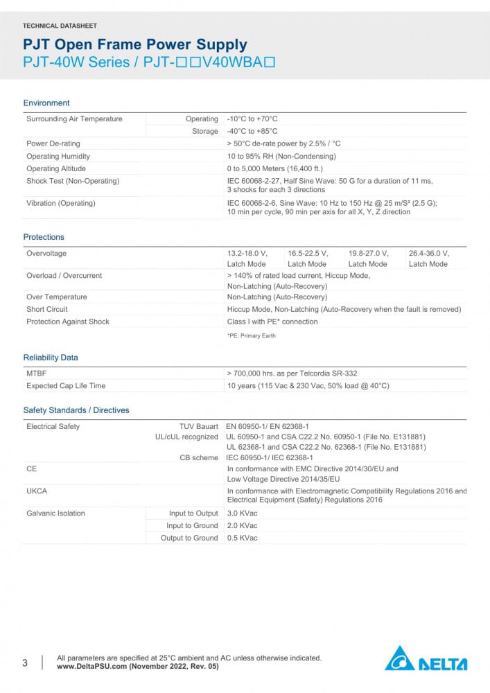 PJT-12V40WBAA datasheet page 3
