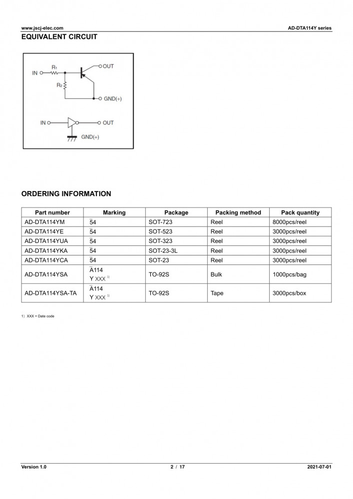 AD-DTA114YCA datasheet page 2